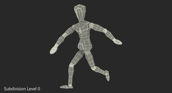 3D model wooden dummy toy running - TurboSquid 1333531