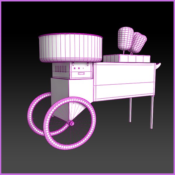 cotton candy cart 3d model