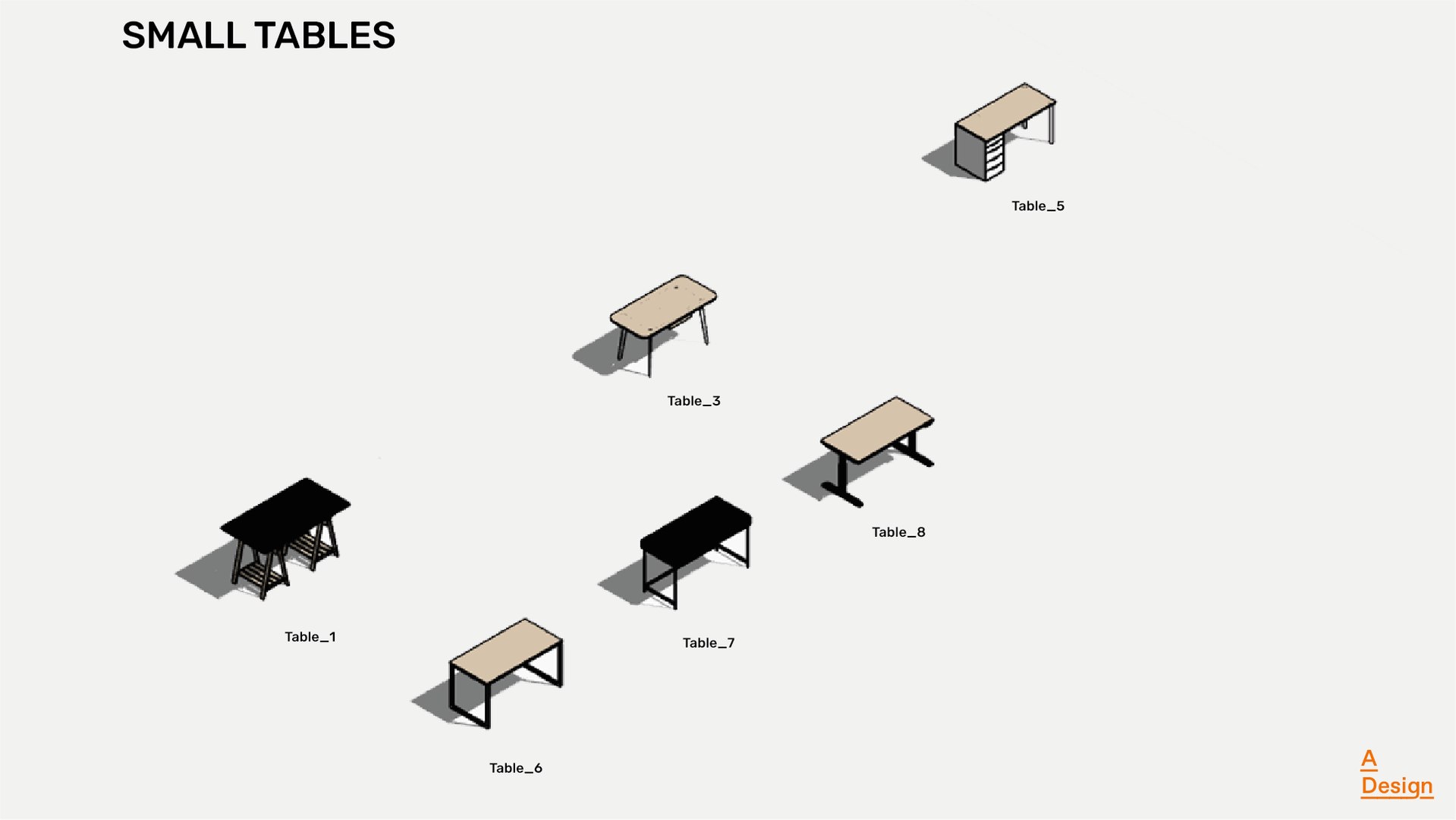 3D Model Tables - Pack Of Revit Families - TurboSquid 2151438