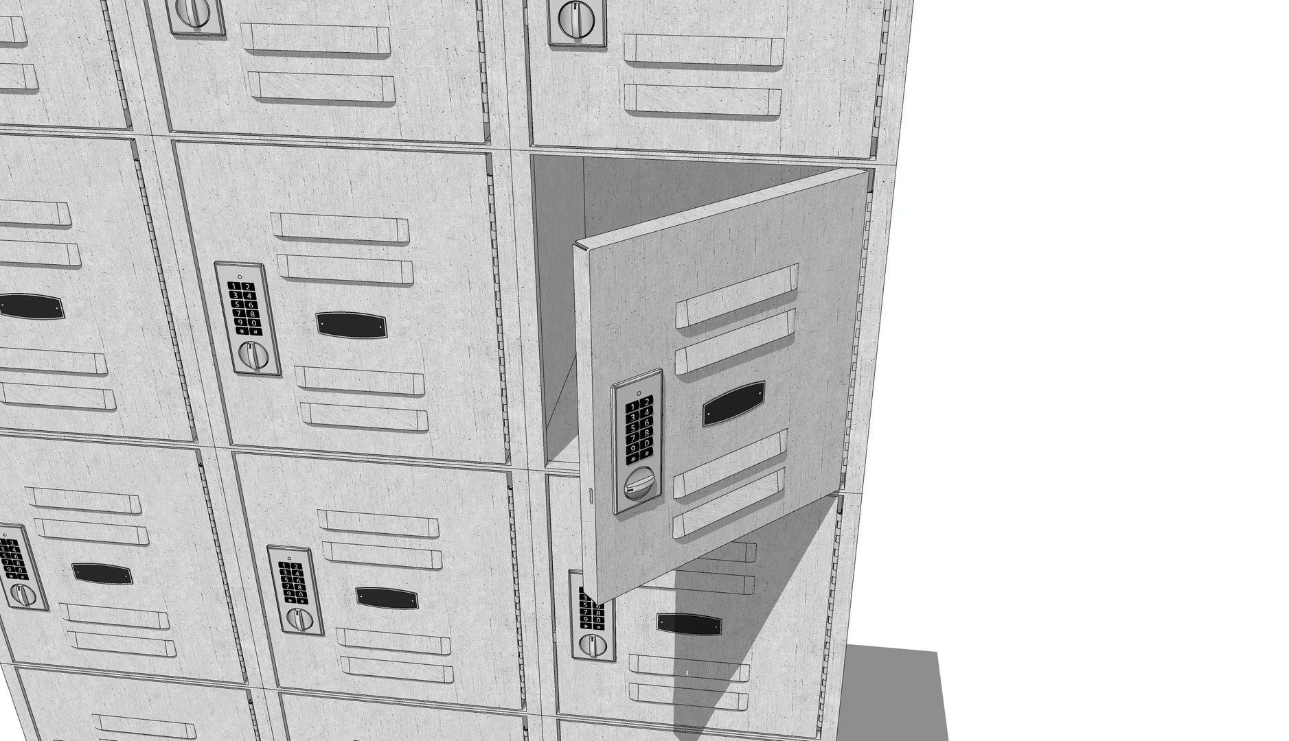 3D Cube Gym Lockers Model - TurboSquid 2160762