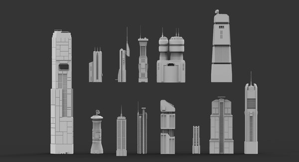 3D sci-fi skycrapers model - TurboSquid 1633332 3D sci-fi skycrapers model - TurboSquid 1633332