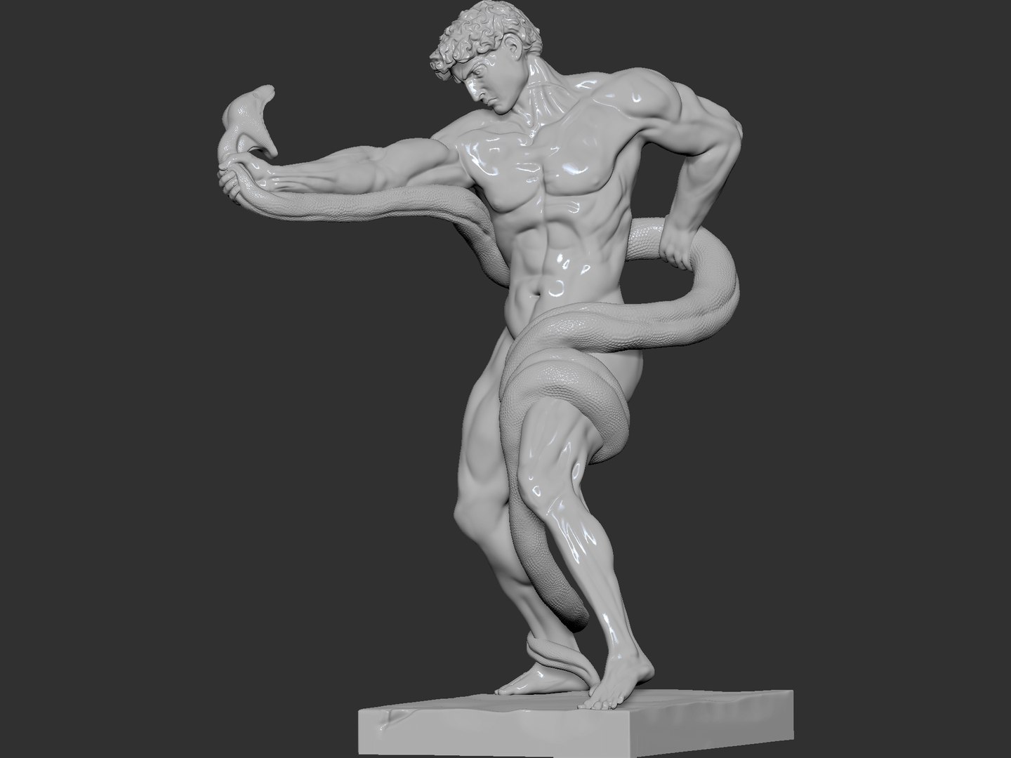 Apollo Fights With A Snake Sculpture 3D - TurboSquid 2243756