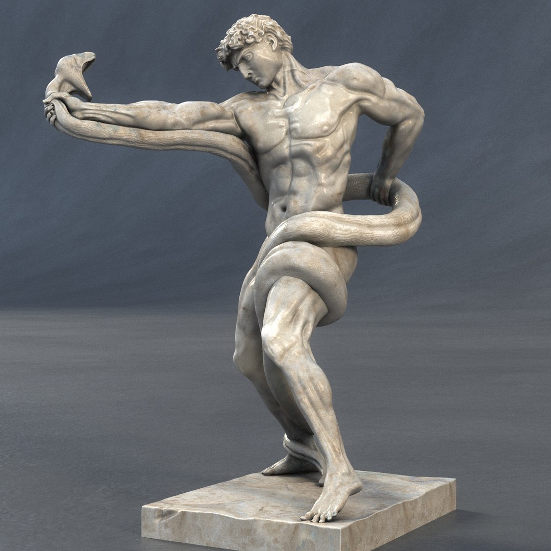 Apollo Fights With A Snake Sculpture 3D - TurboSquid 2243756
