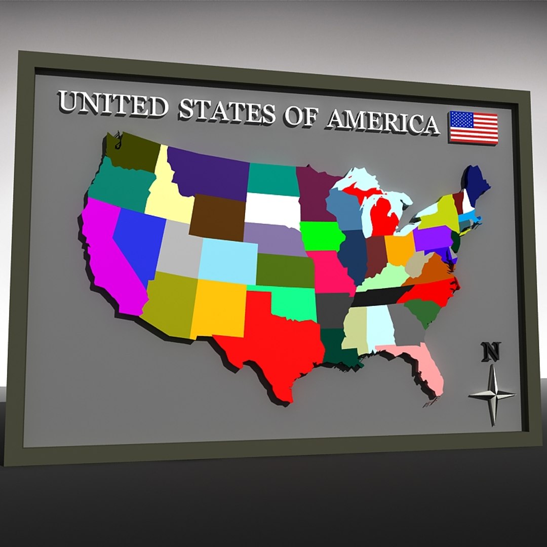 3d Model Geopolitical America Globe