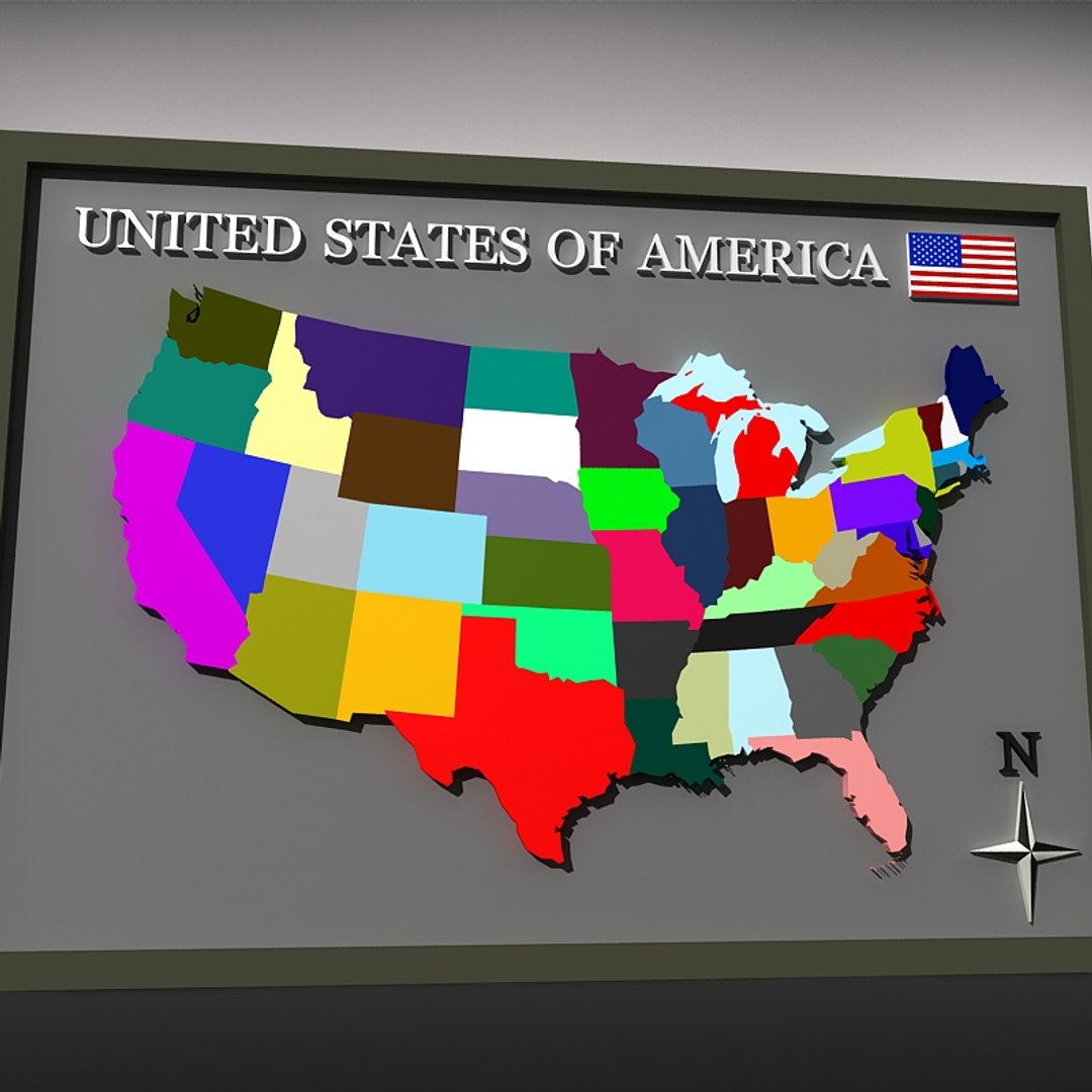 3d Model Geopolitical America Globe