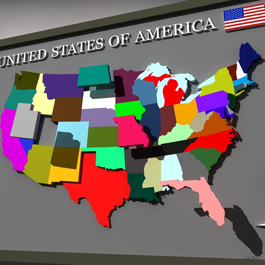 3d Model Geopolitical America Globe