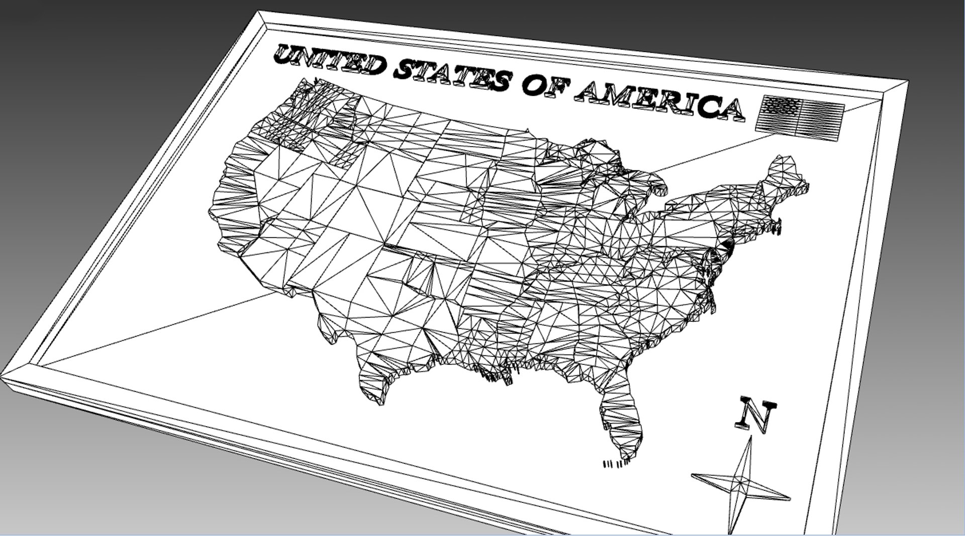 3d Model Geopolitical America Globe