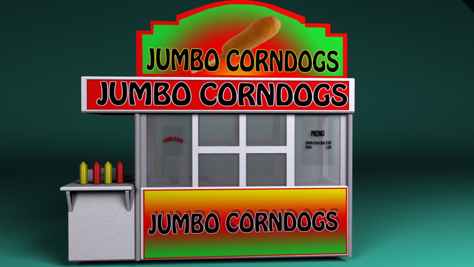 Carnival Corn Dog Booth 3d Model