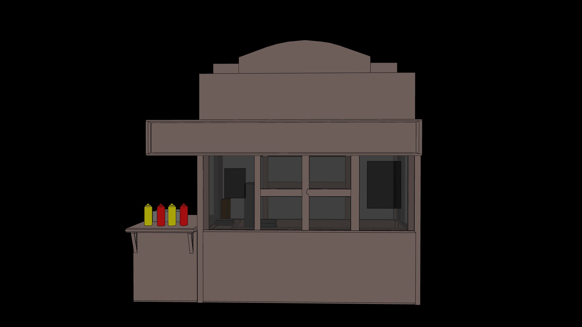 Carnival Corn Dog Booth 3d Model