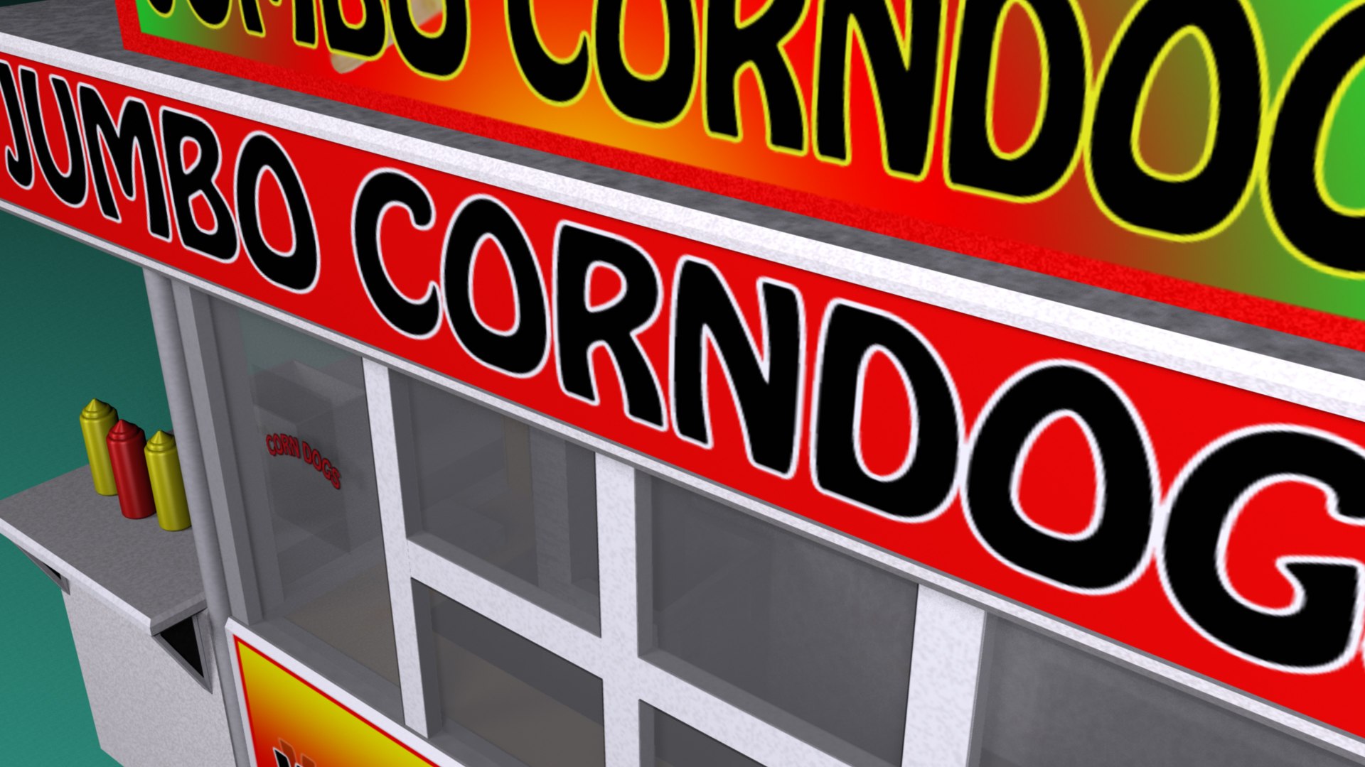 Carnival Corn Dog Booth 3d Model