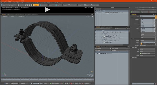 Stainless Steel Pipe Clamp 3D model - TurboSquid 1785454
