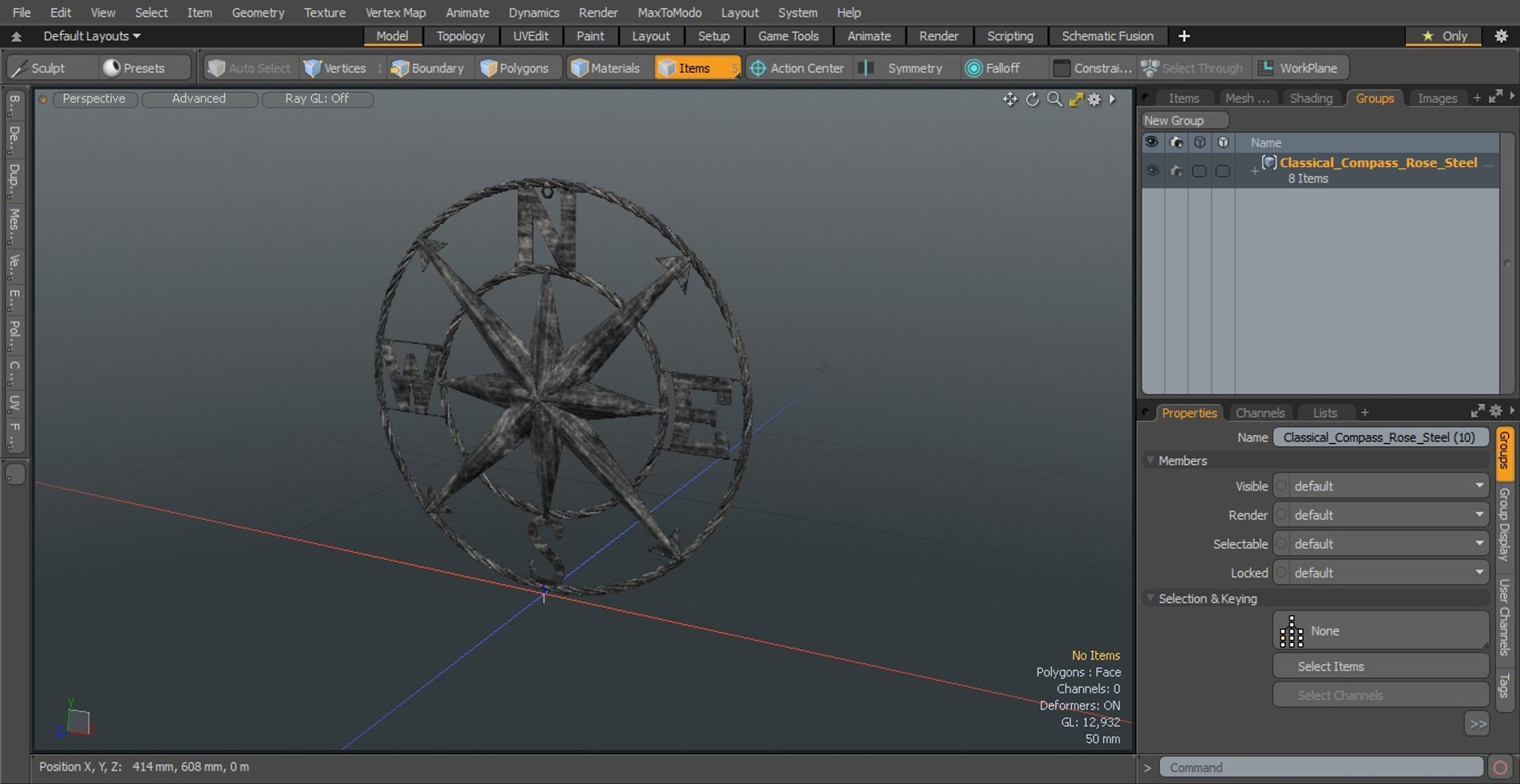 3D model Classical Compass Rose Steel - TurboSquid 1832619