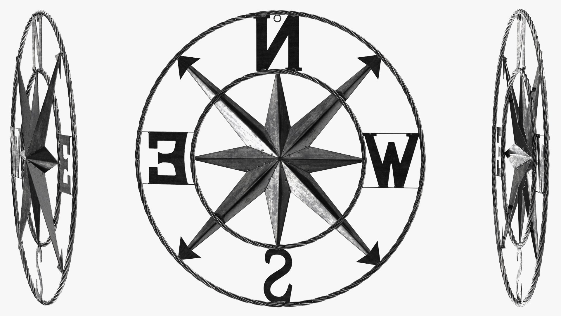 3D model Classical Compass Rose Steel - TurboSquid 1832619