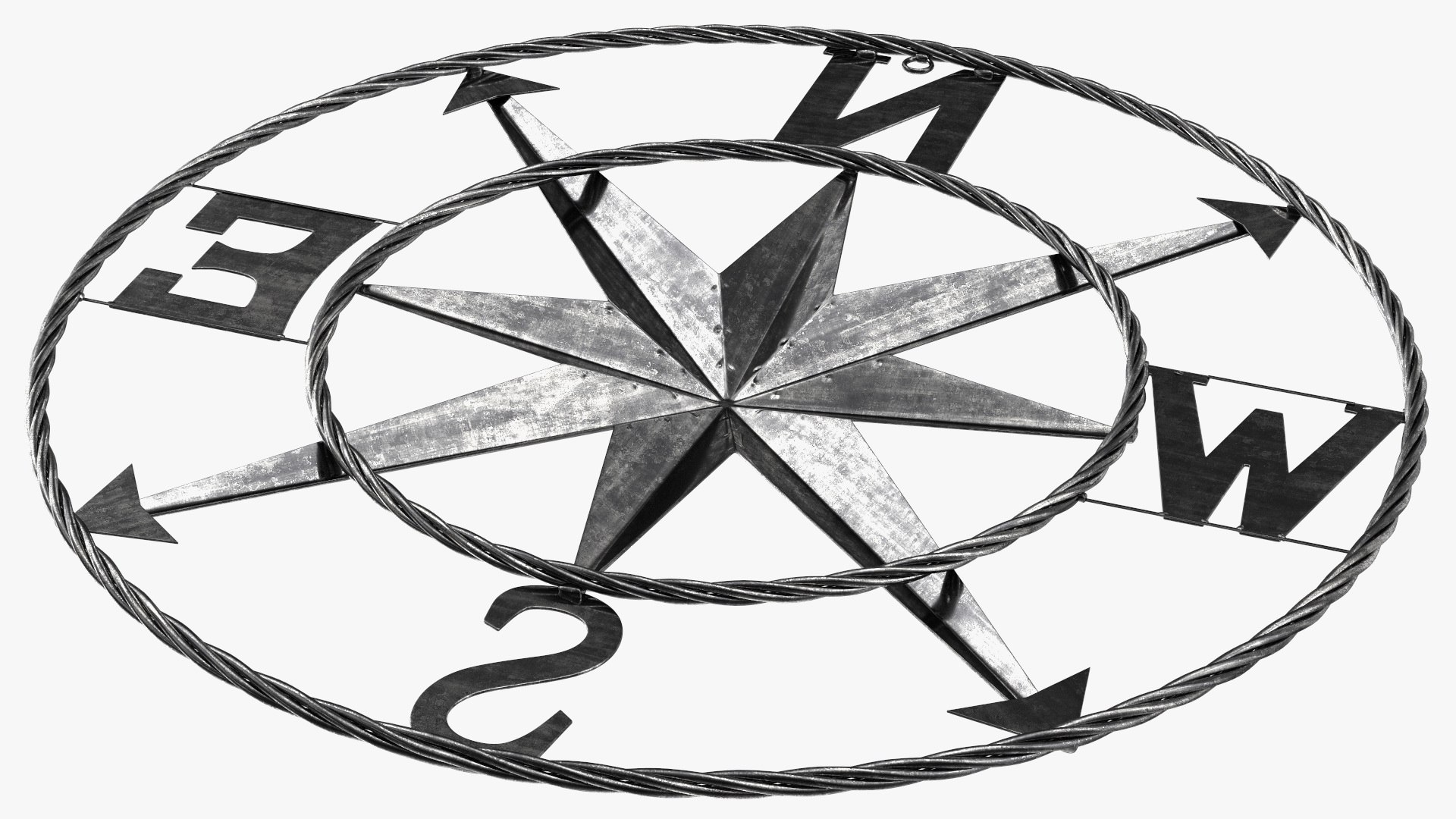 3D model Classical Compass Rose Steel - TurboSquid 1832619