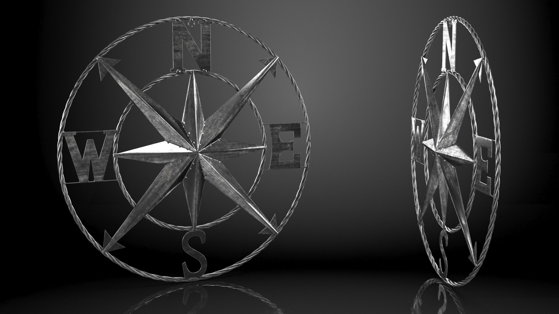 3D model Classical Compass Rose Steel - TurboSquid 1832619
