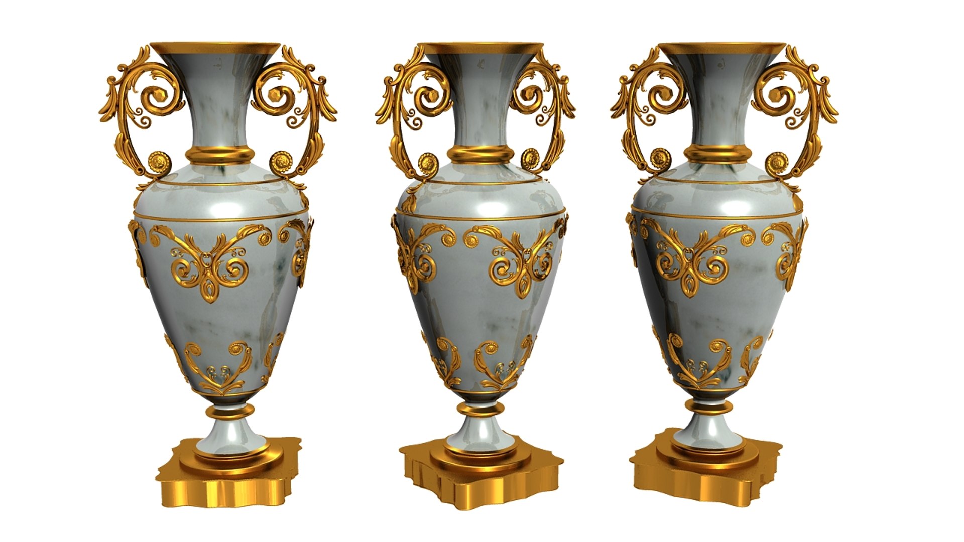3d Model Antique Baroque Vaze
