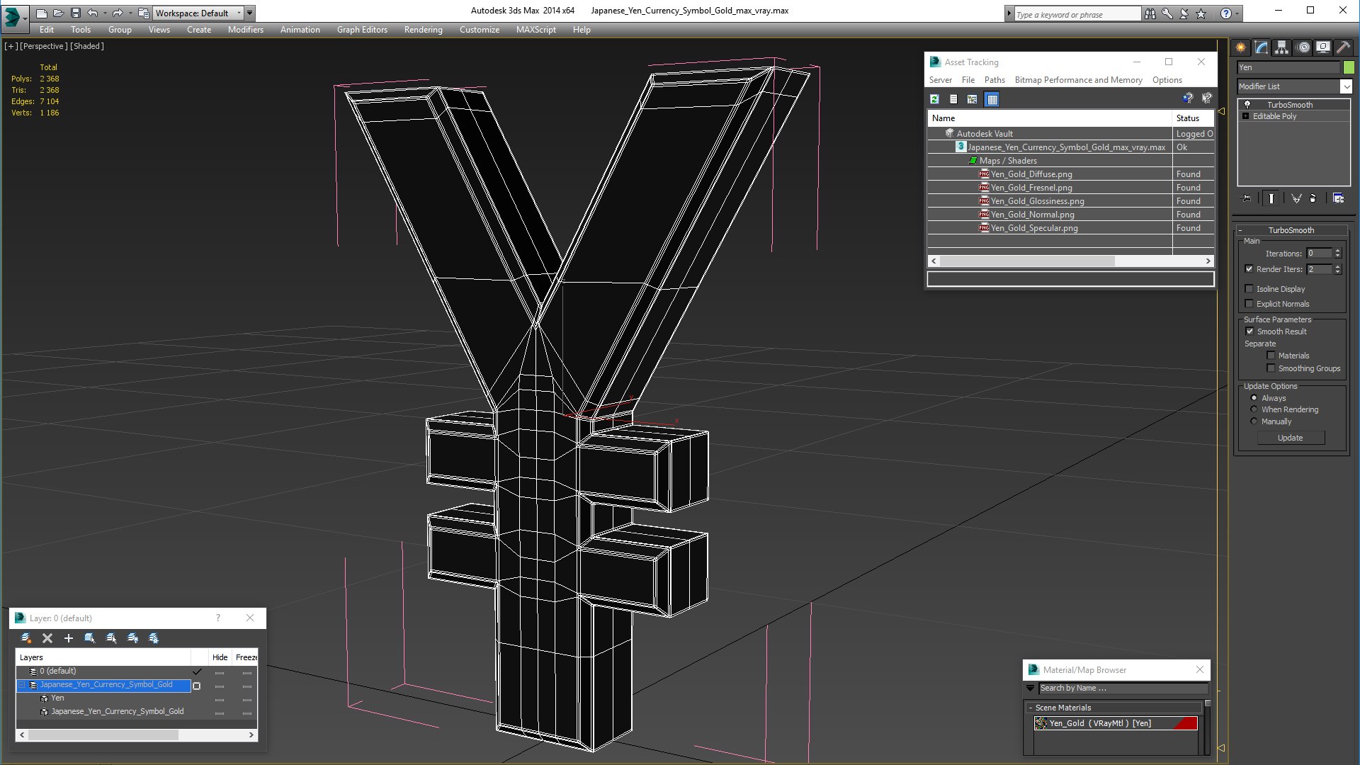 3D japanese yen currency symbol - TurboSquid 1686394