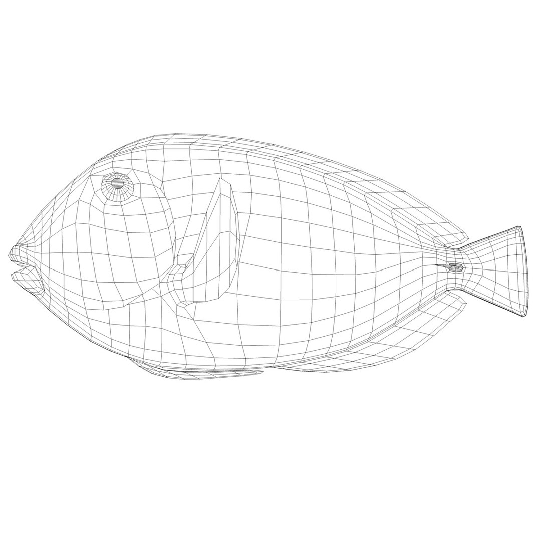 3d Realistic Blue Tang Model