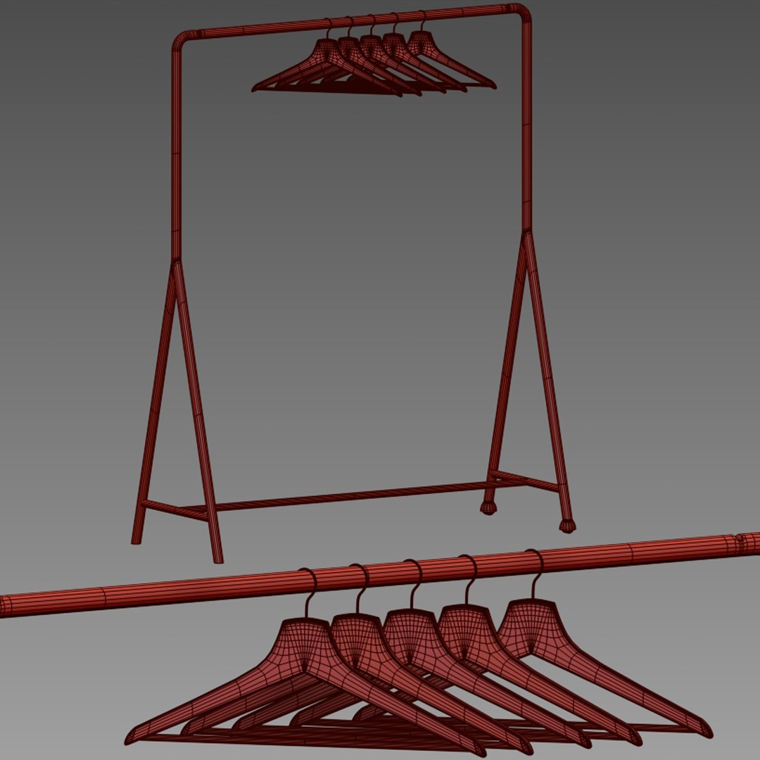 Metal Hanger With Hangers 3D - TurboSquid 2033358