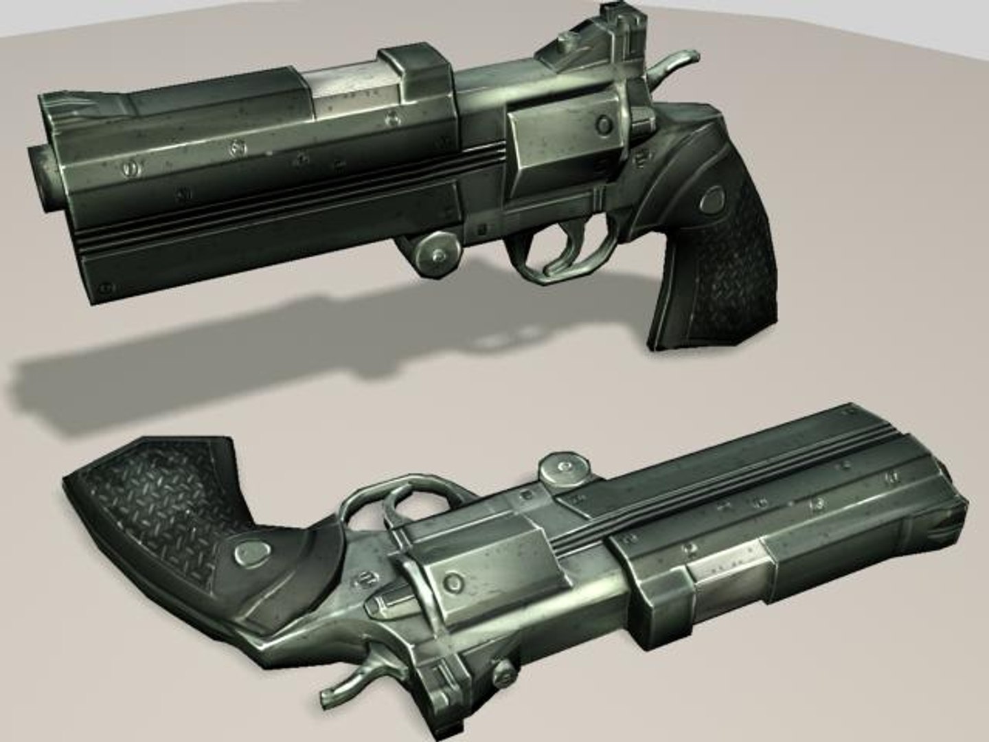High-tech Revolver 3d Model