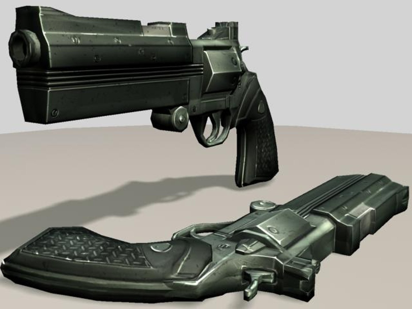 High-tech Revolver 3d Model