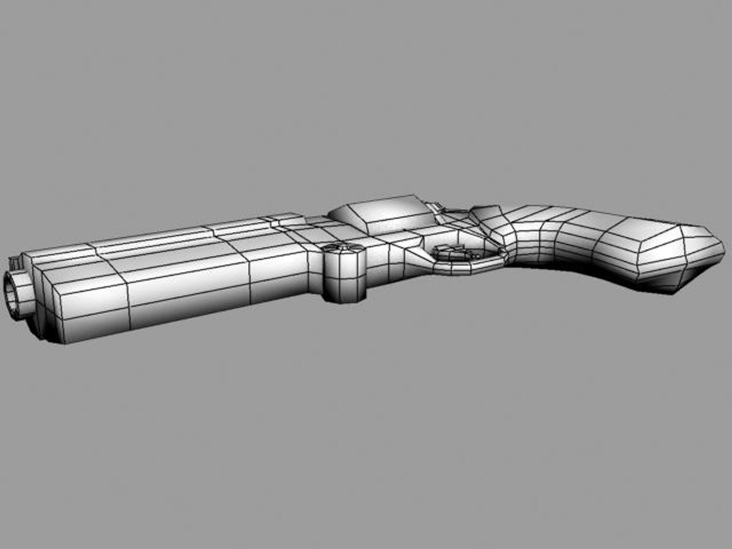 High-tech Revolver 3d Model