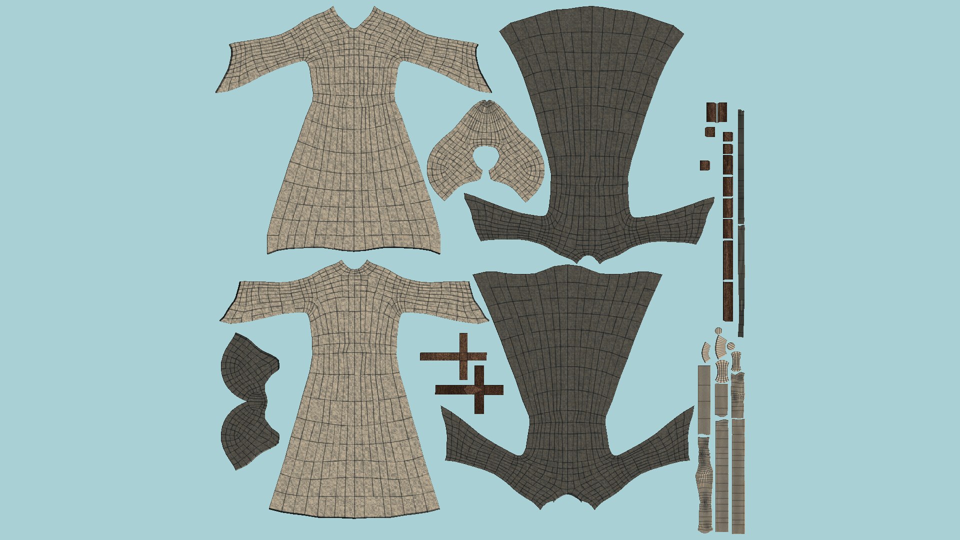 3D Model Priest Outfit A02 Light Brown - Character Clothing Design ...