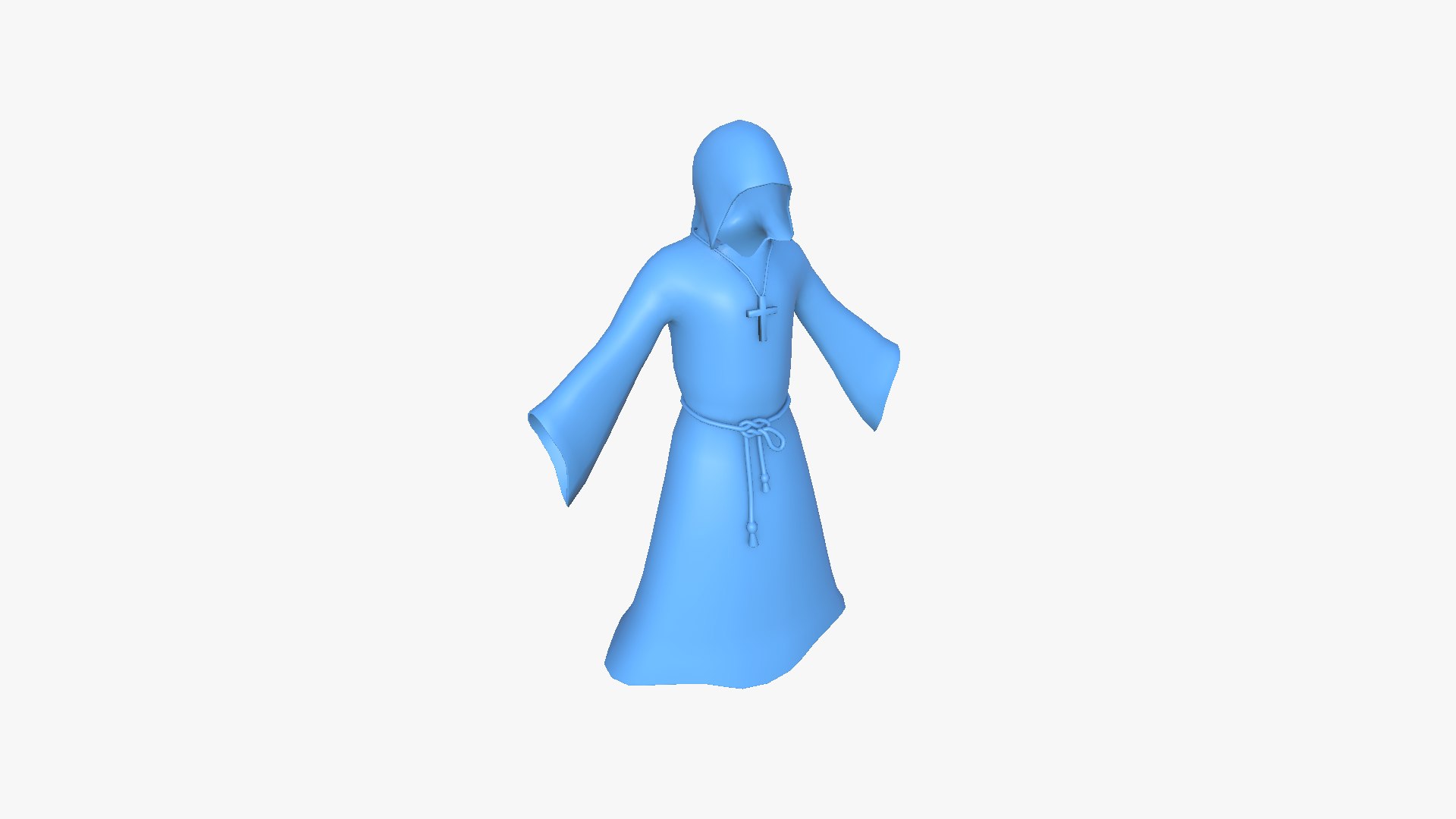 3D Model Priest Outfit A02 Light Brown - Character Clothing Design ...