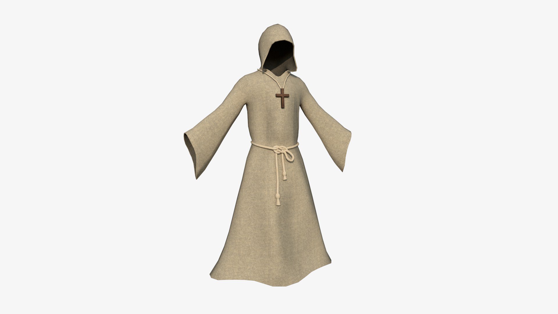 3D Model Priest Outfit A02 Light Brown - Character Clothing Design ...