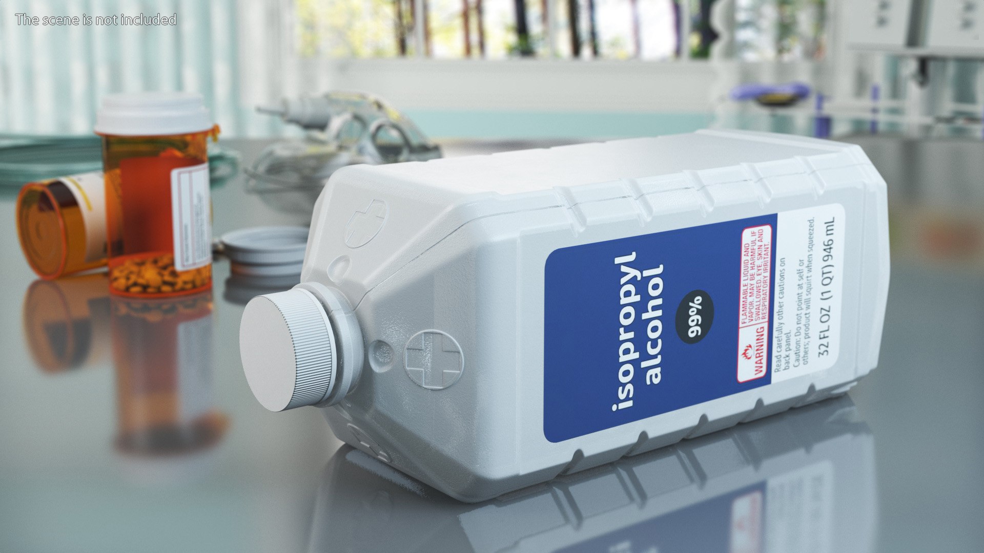 3D Plastic Medicine Bottle Isopropyl Alcohol 32 Fl Oz - TurboSquid 2297191