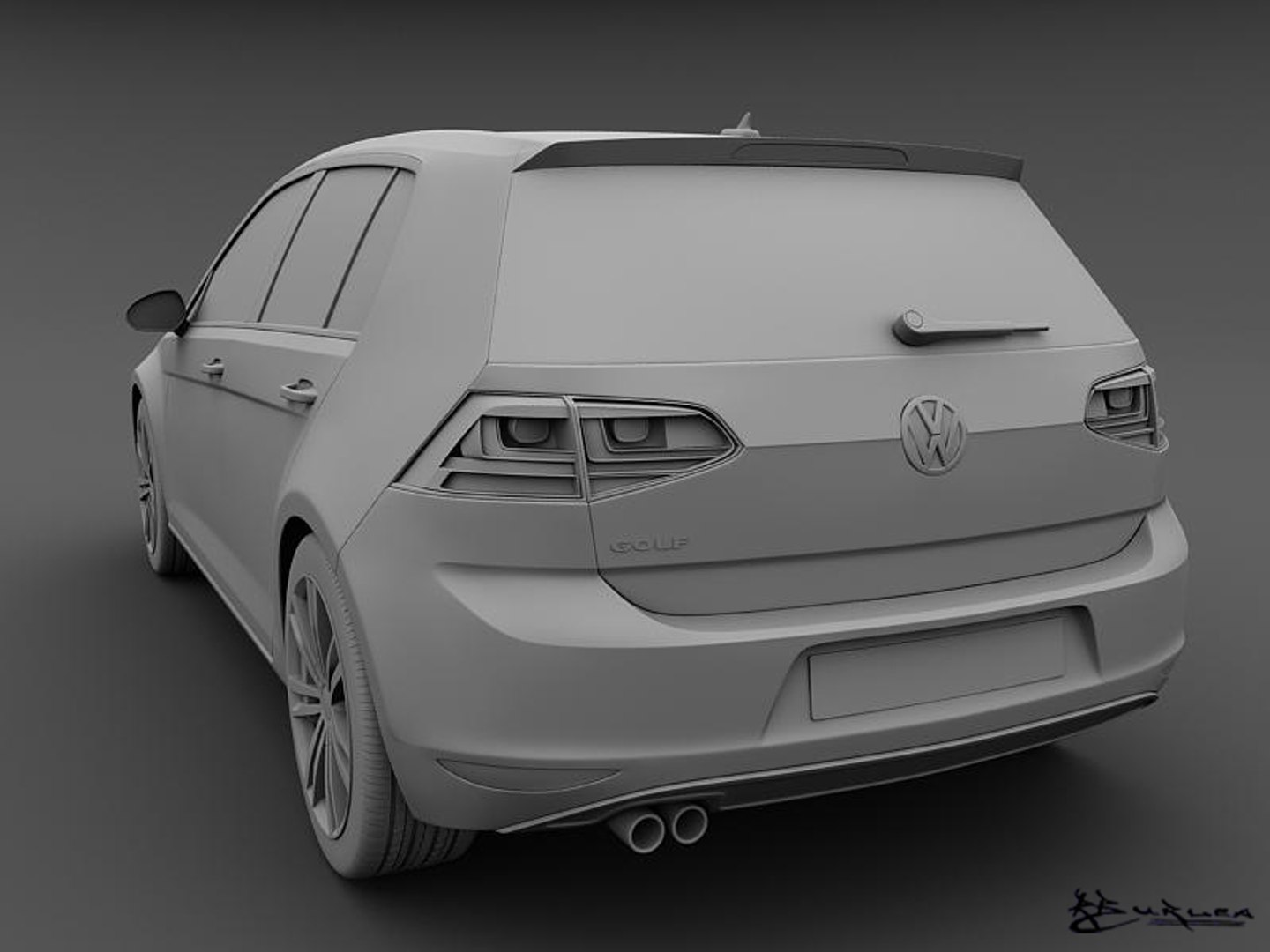 volkswagen golf 5 doors 3d model