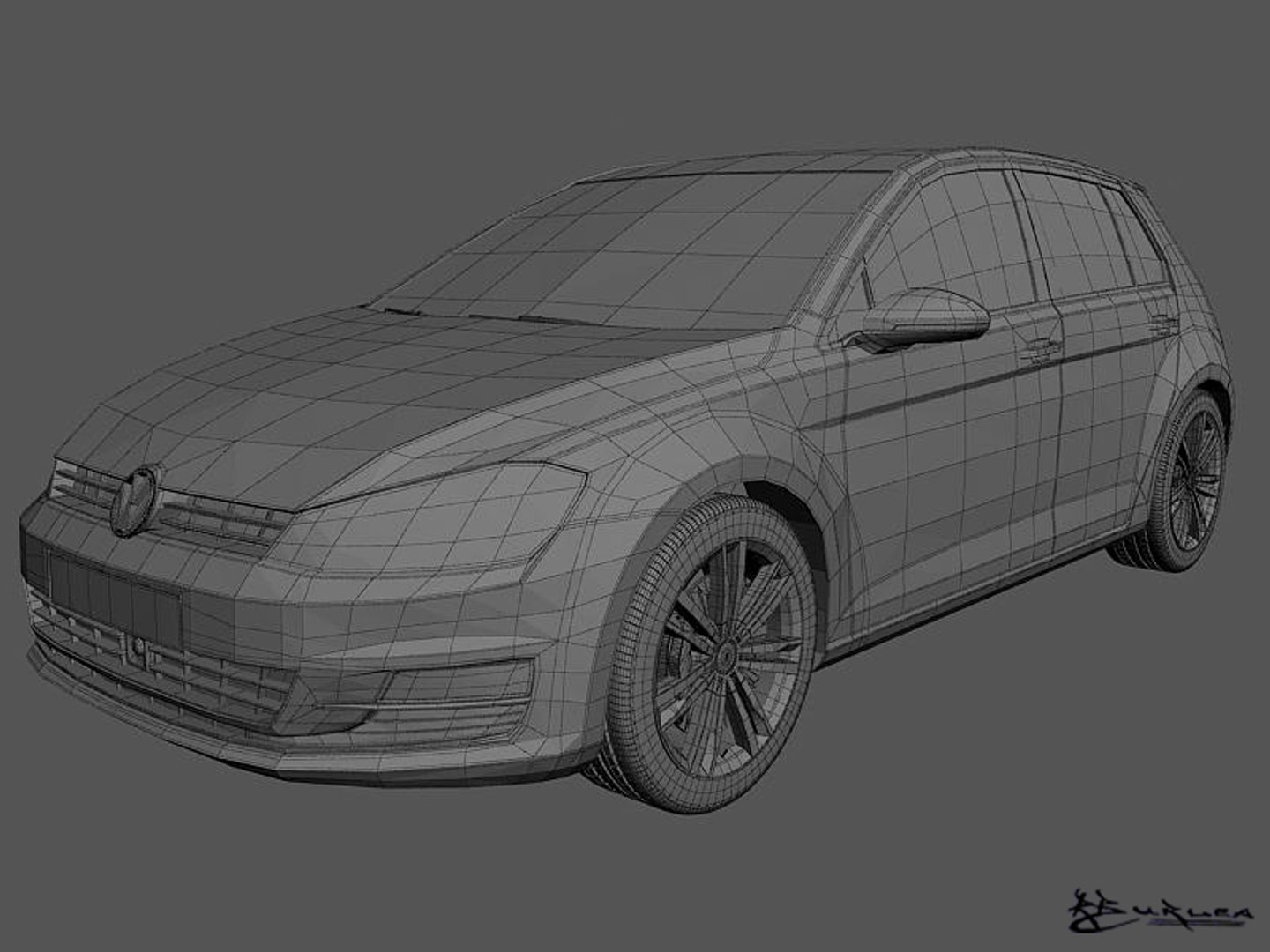 volkswagen golf 5 doors 3d model