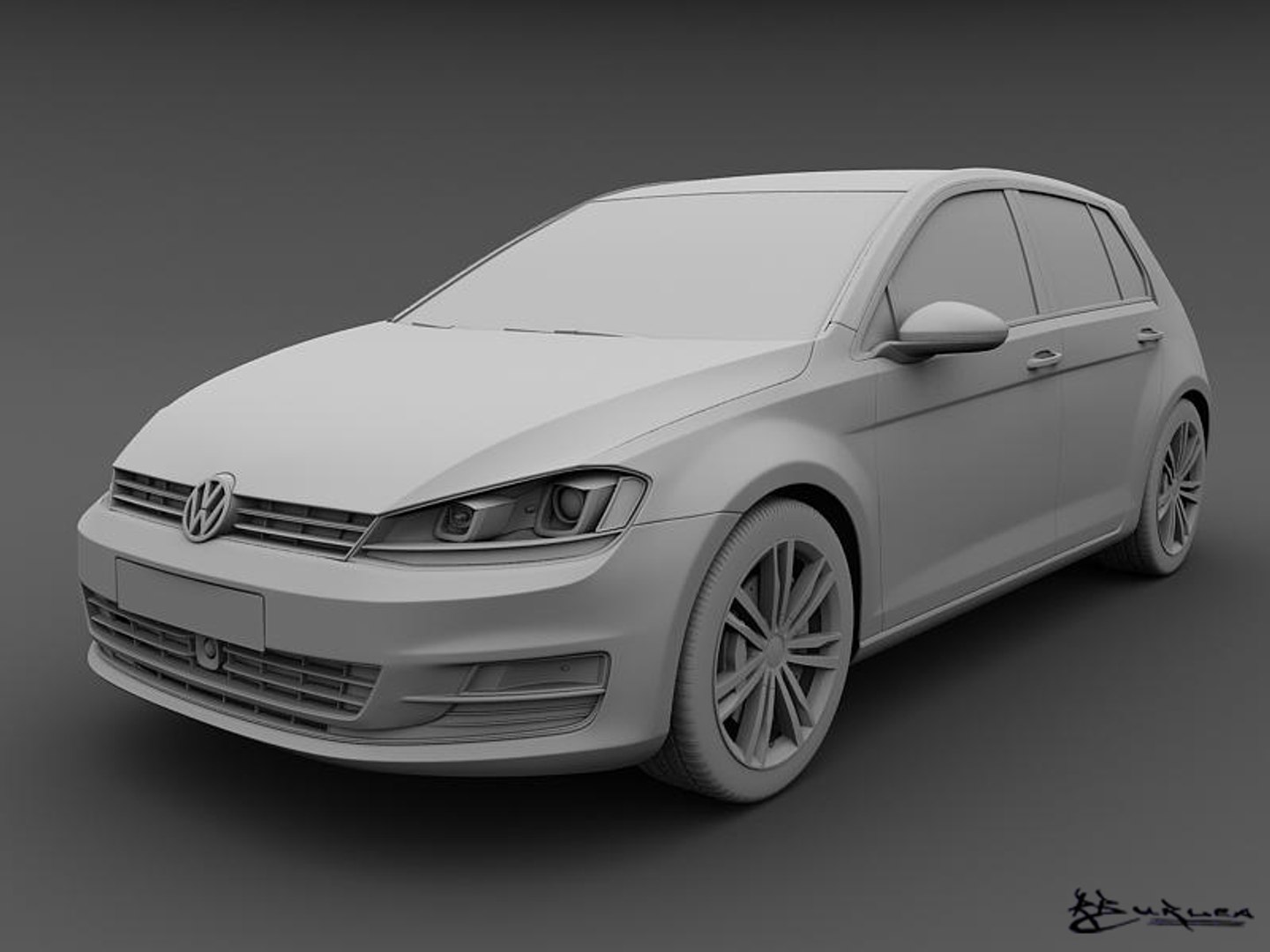 volkswagen golf 5 doors 3d model