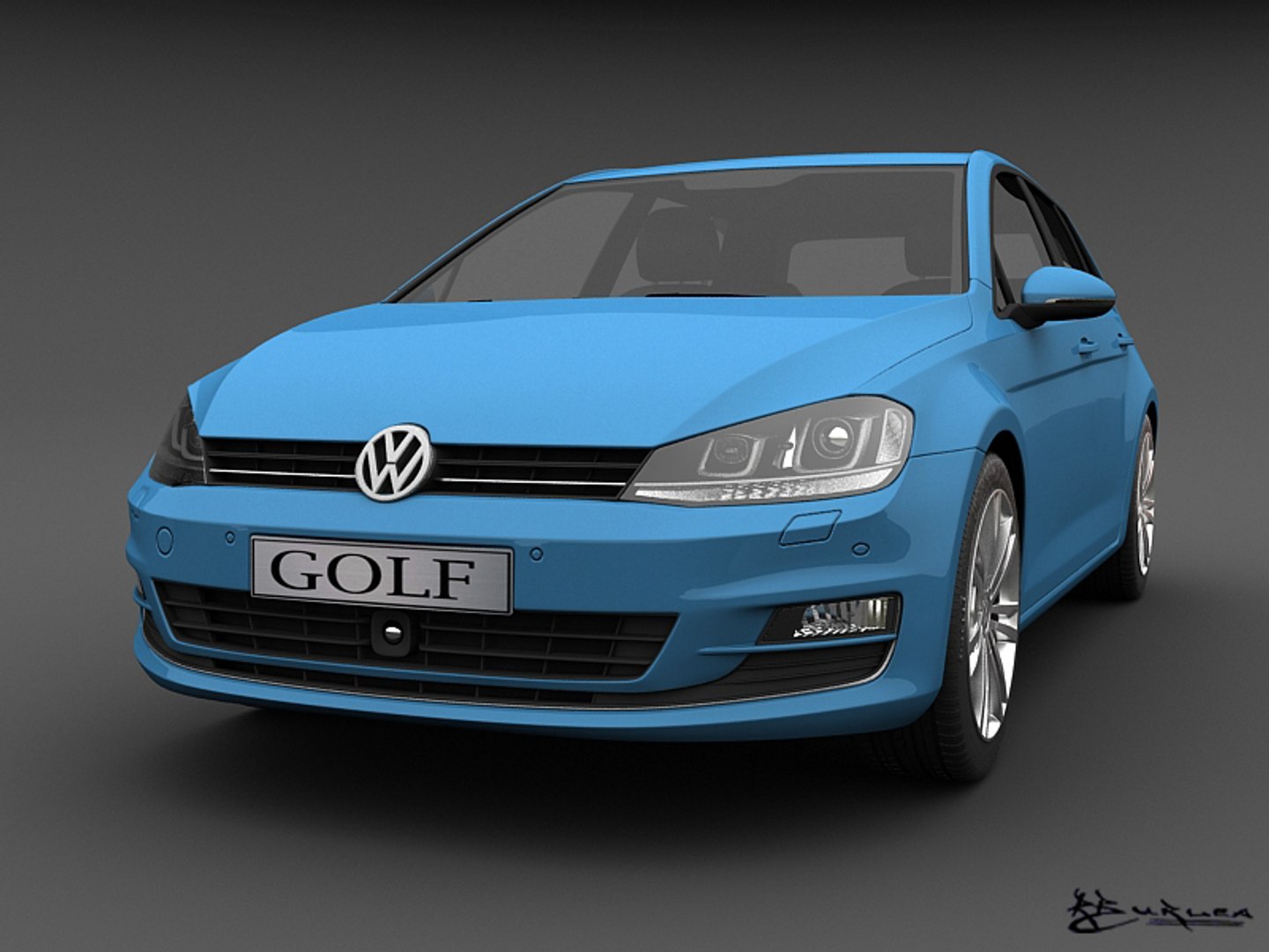 volkswagen golf 5 doors 3d model