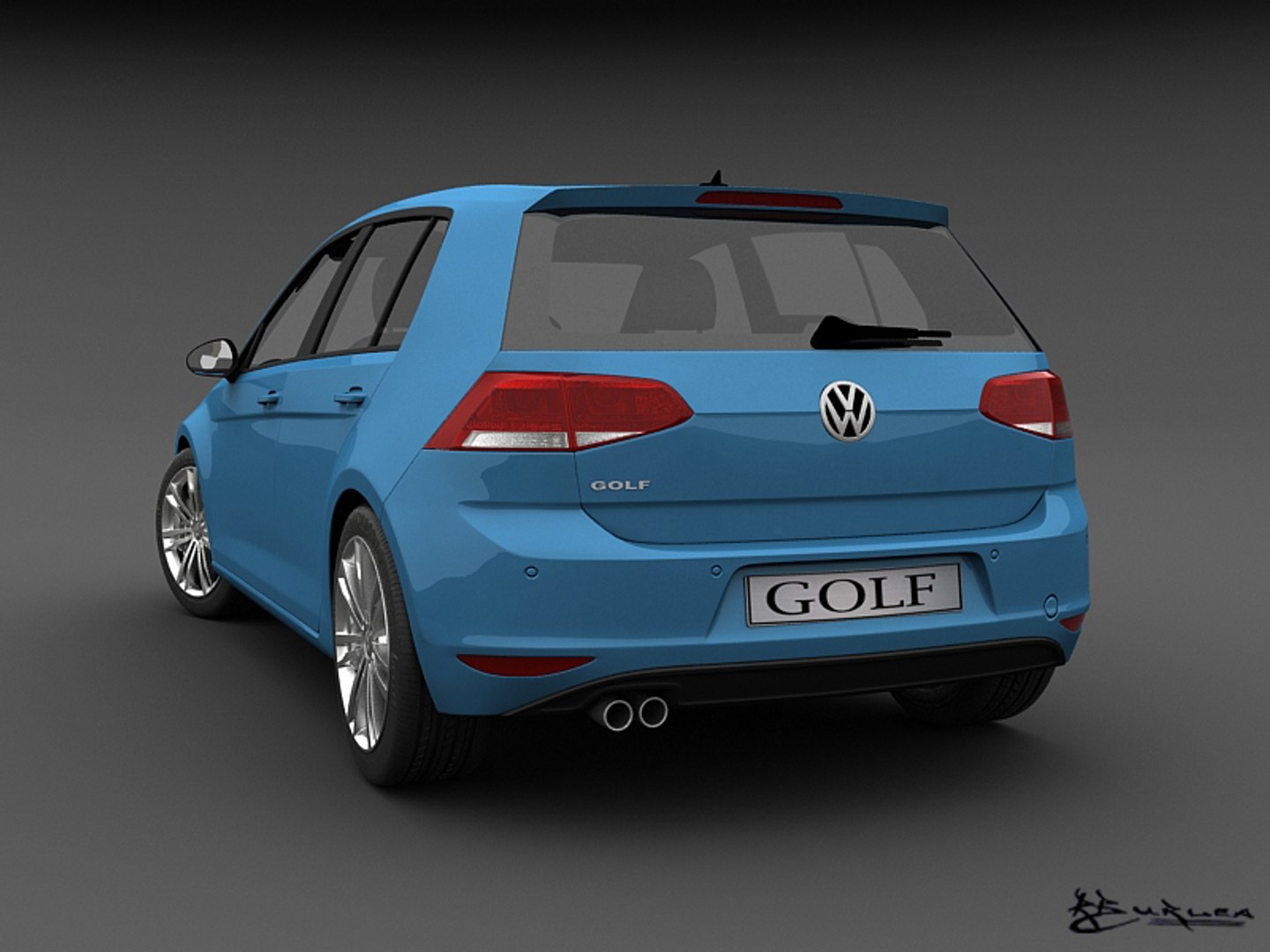 volkswagen golf 5 doors 3d model