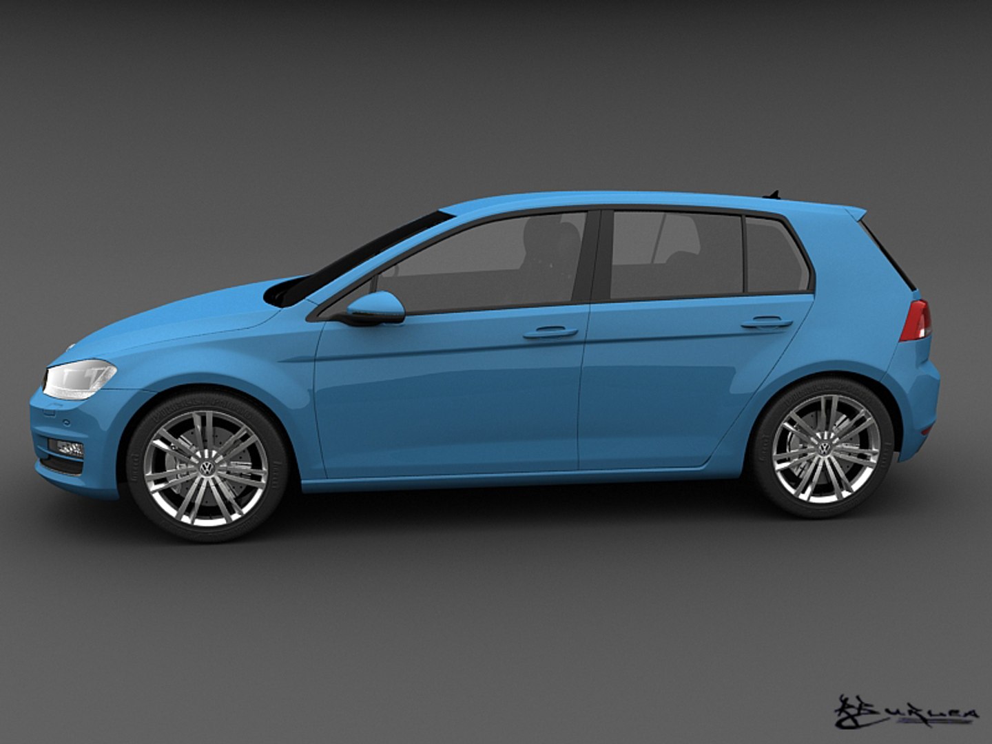 volkswagen golf 5 doors 3d model
