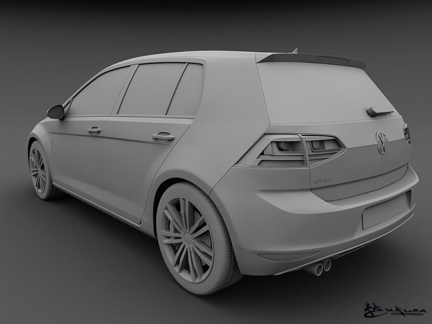 volkswagen golf 5 doors 3d model