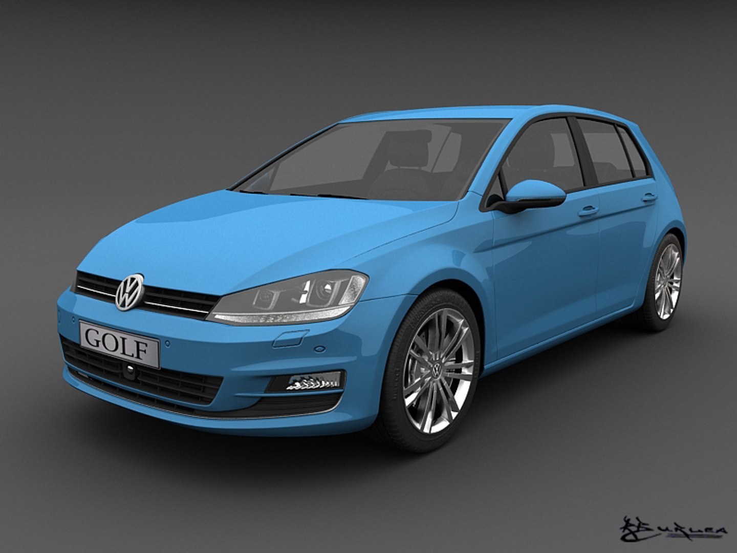 volkswagen golf 5 doors 3d model