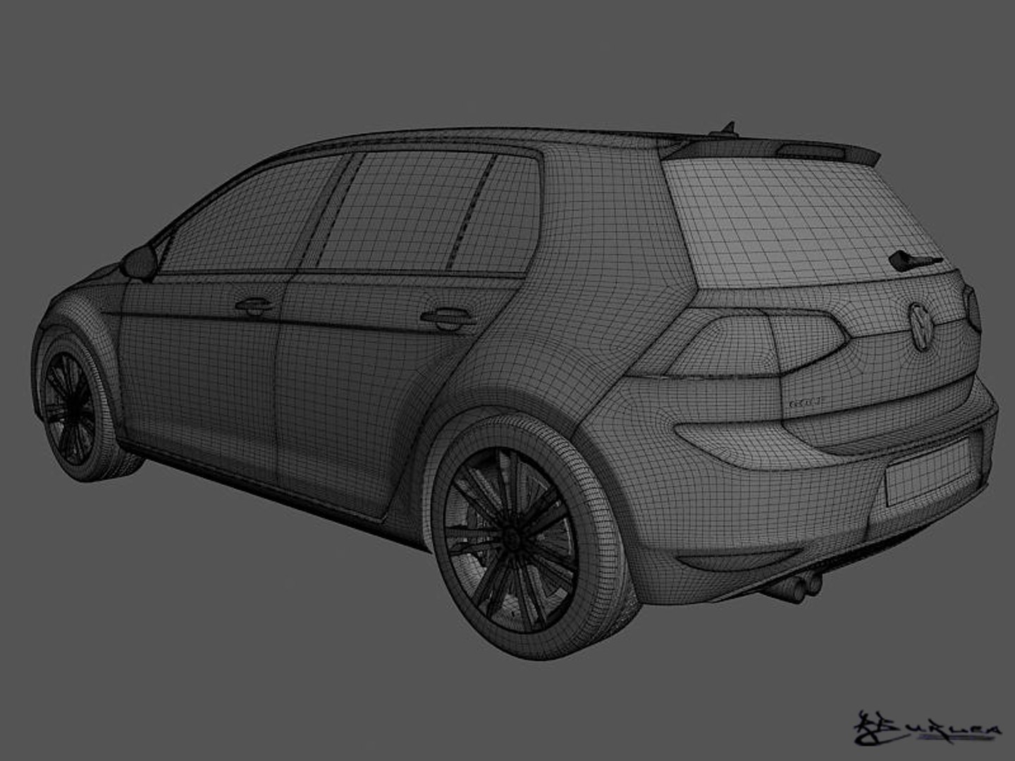 volkswagen golf 5 doors 3d model