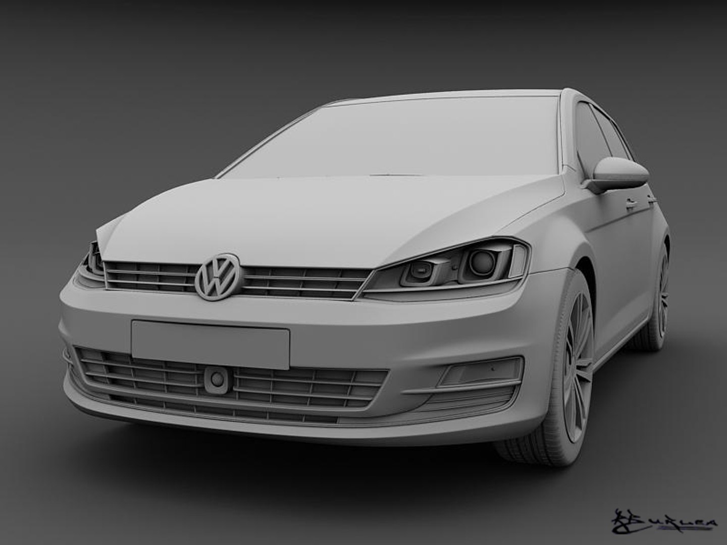 volkswagen golf 5 doors 3d model