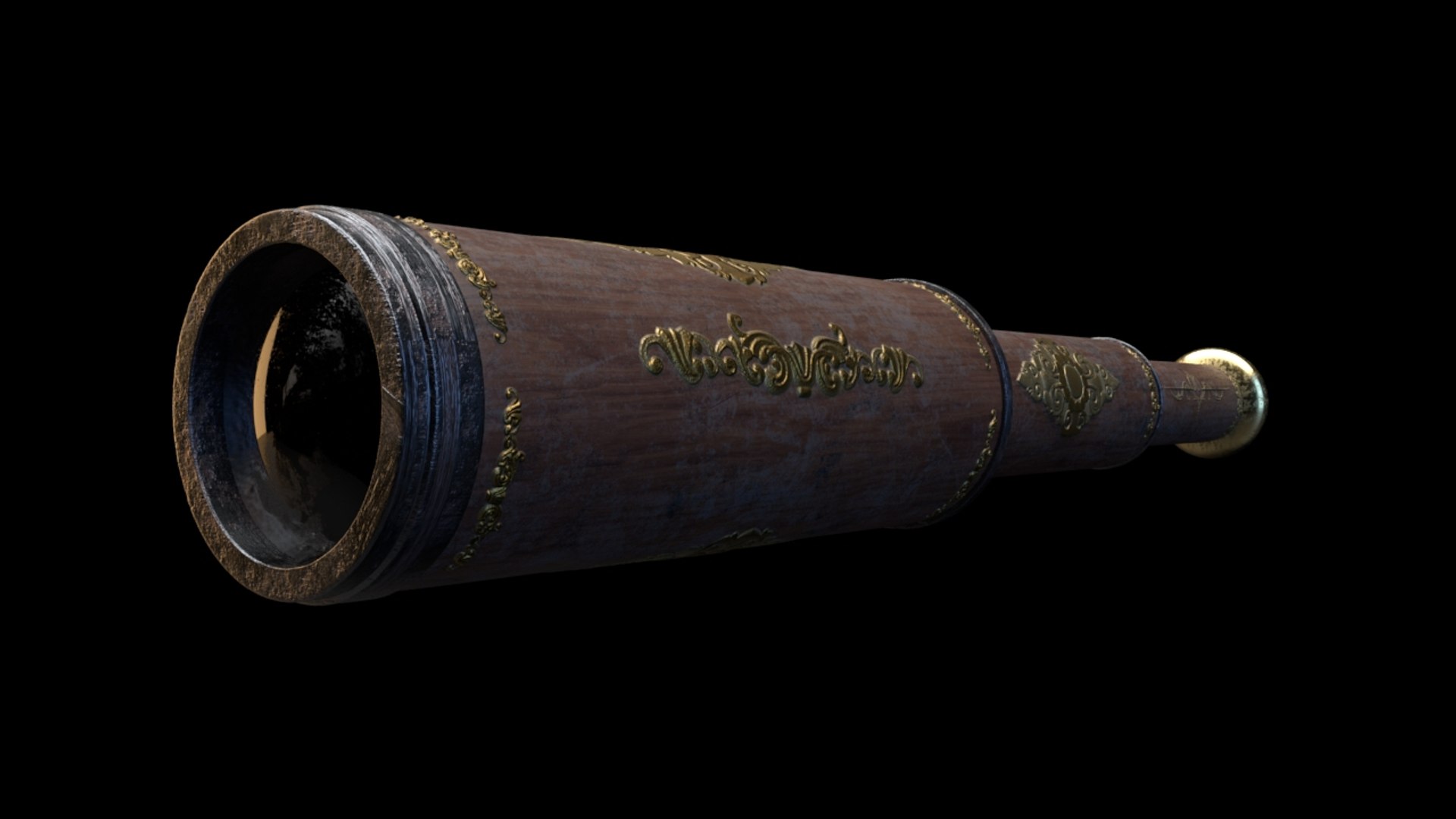 3D glass telescope - TurboSquid 1546254