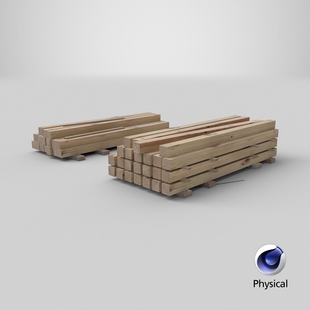 Stack Of Wooden Beams PBR 3 3D Model - TurboSquid 2185547