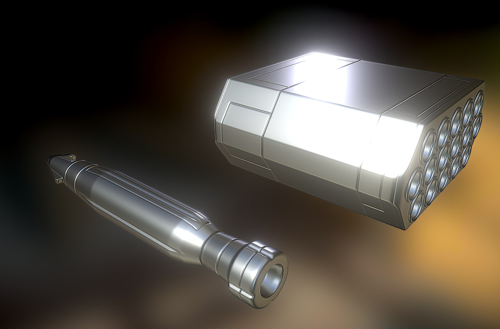 3d rocket battery model