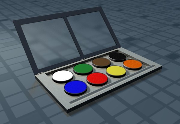 3d watercolor set color model