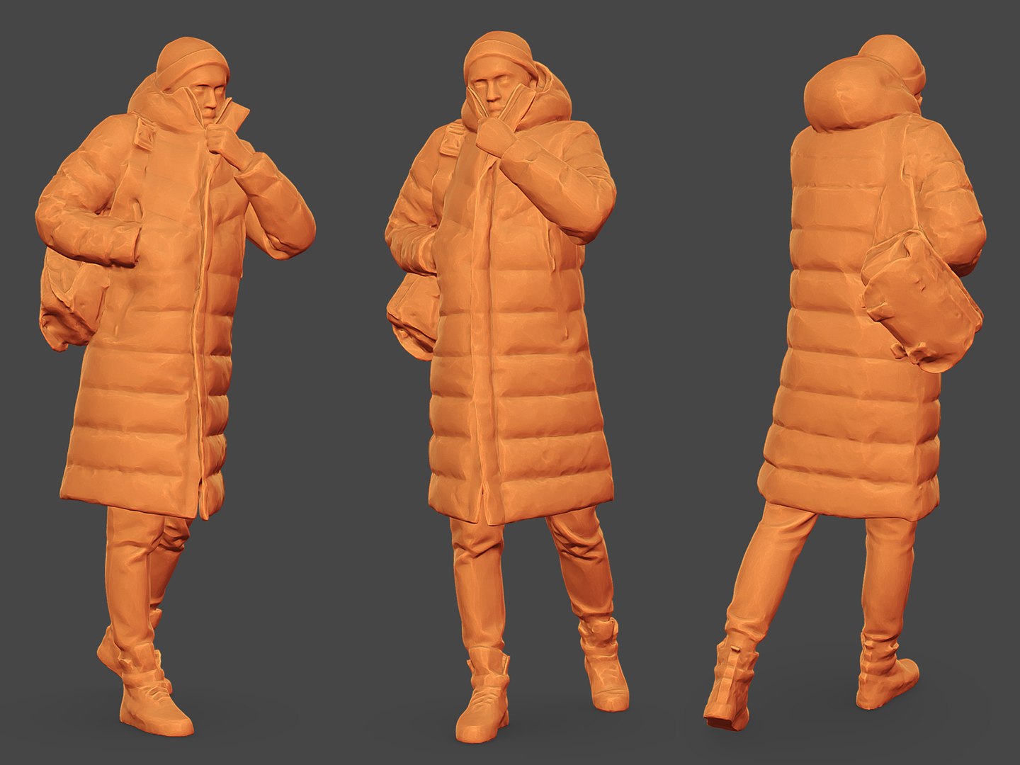 3D Model Stylized Man Walking In Yellow Jacket - TurboSquid 1723837