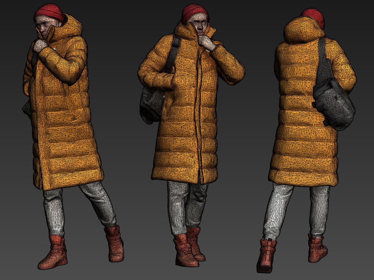 3D Model Stylized Man Walking In Yellow Jacket - TurboSquid 1723837