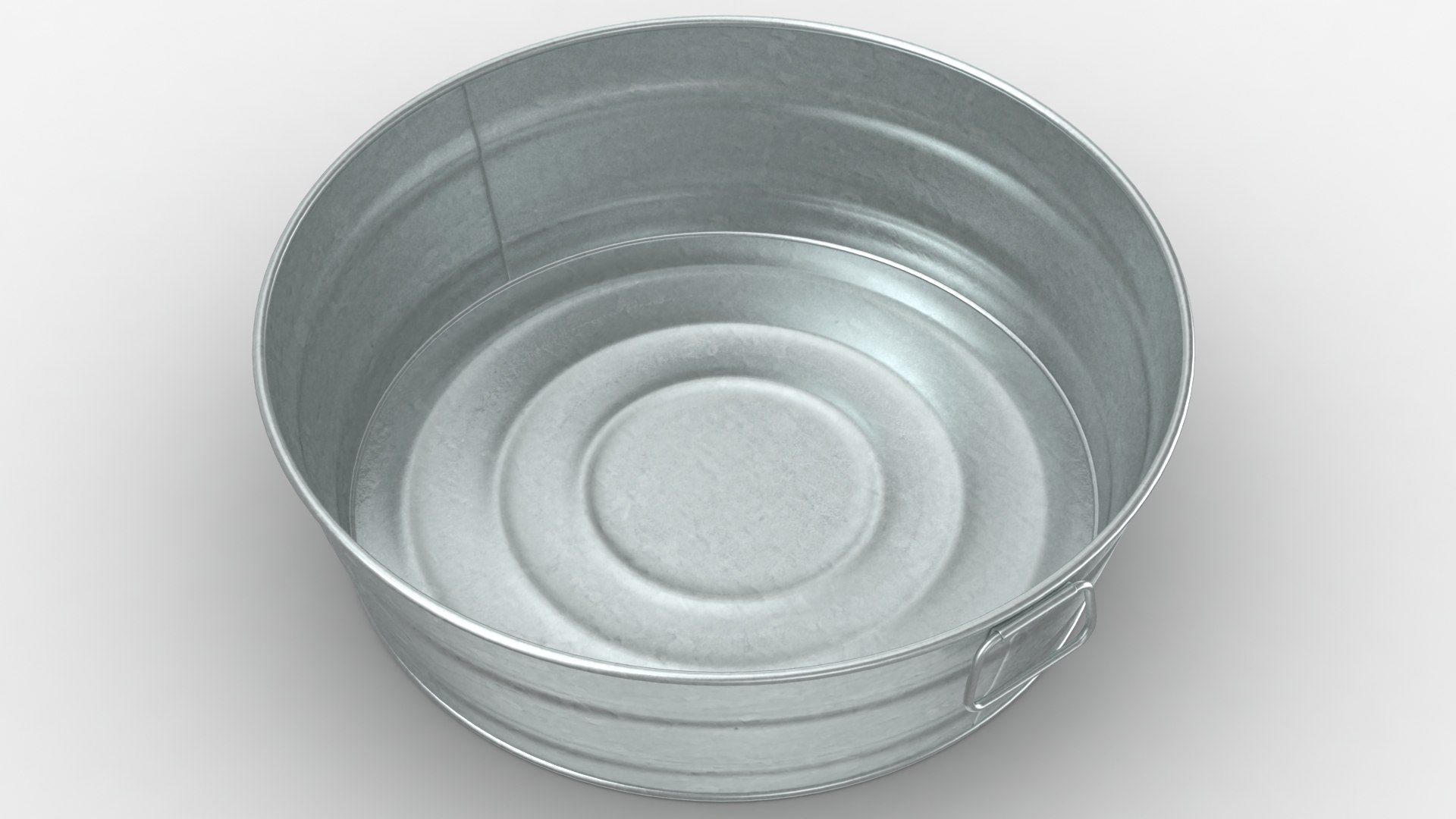 3D Model Realistic Galvanized Metal Tub - TurboSquid 1626407
