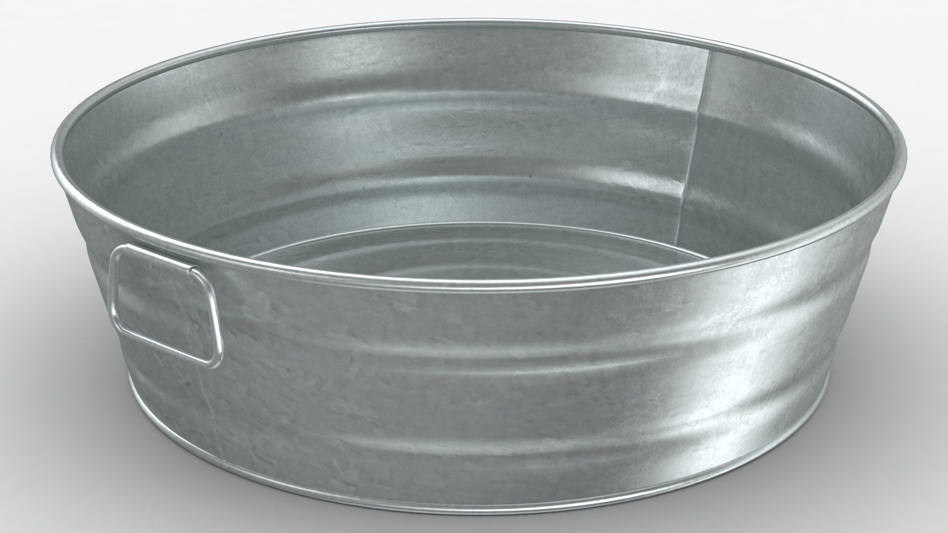 3D Model Realistic Galvanized Metal Tub - TurboSquid 1626407