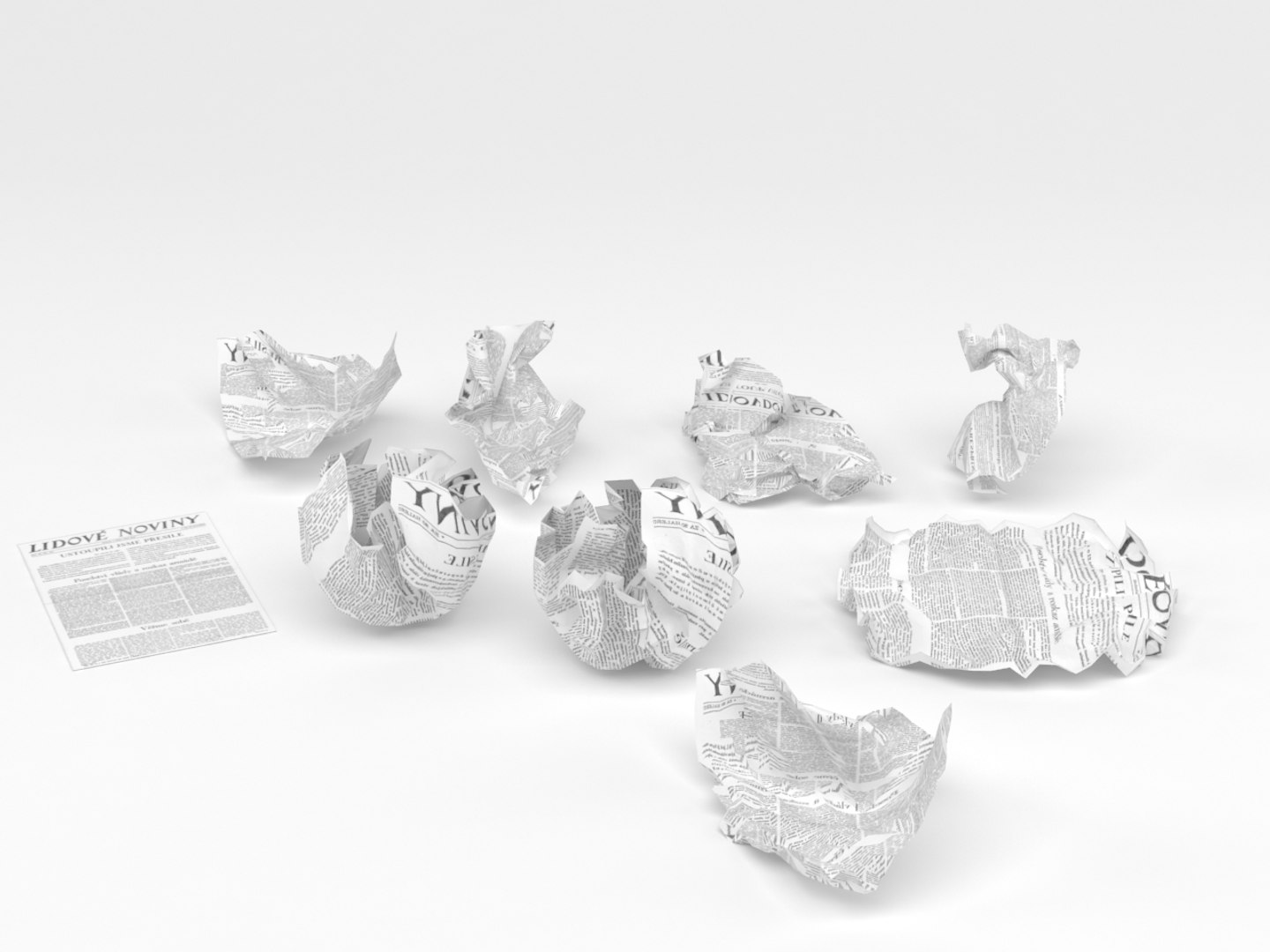 Crumpled Paper 3D Model - TurboSquid 1260069