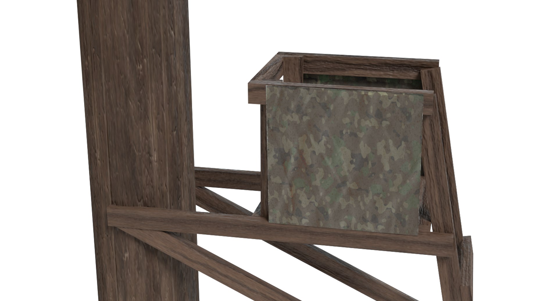 Wooden Deer Stand 3d Model